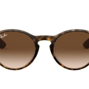 Ray-Ban RB4243 Round Sunglasses, Rubber Havana/Brown Gradient Dark Brown, 49 mm