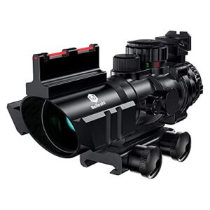 beileshi optics rifle scope, 4x32 tactical rifle scopes with red illuminated reticle, and glass etched reticle 4x magnification with 20mm mounts rail, suitable for short distance combat