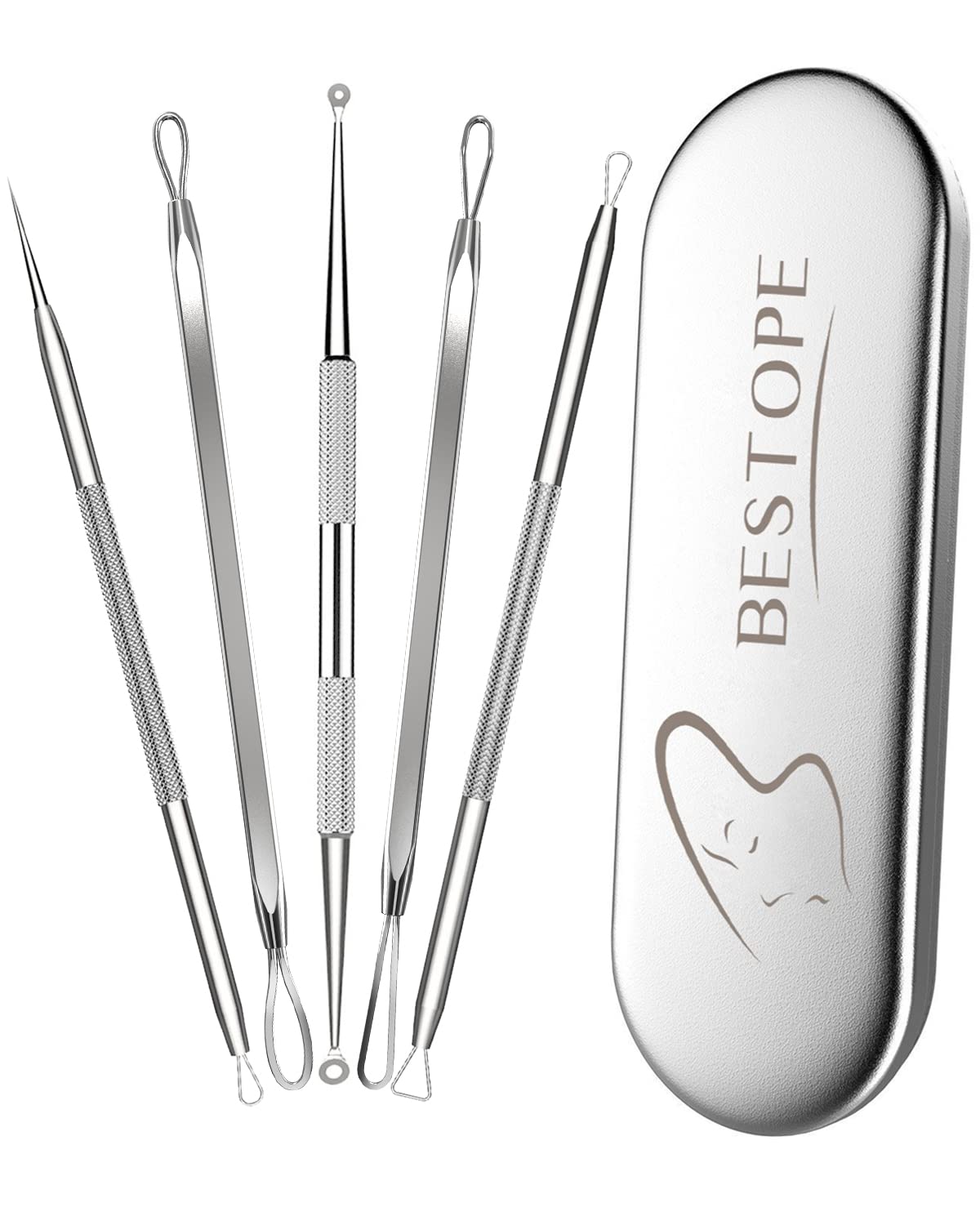 TAYTHI Blackhead Remover Tool, Pimple Popper Tool Kit, Blackhead Extractor Tool for Face, Extractor Tool for Comedone Zit Acne Whitehead Blemish, Stainless Steel Extraction Tools