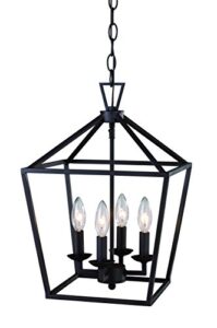 trans globe imports 10264 rob transitional four light pendant from lacey collection in bronze/dark finish, 12.00 inches