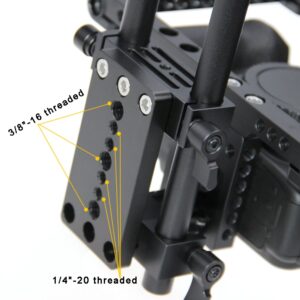 CAMVATE Camera Cage Rig Top Handle Tripod Mount Plate Compatible for Sony Panasonnic(Black) - 1136