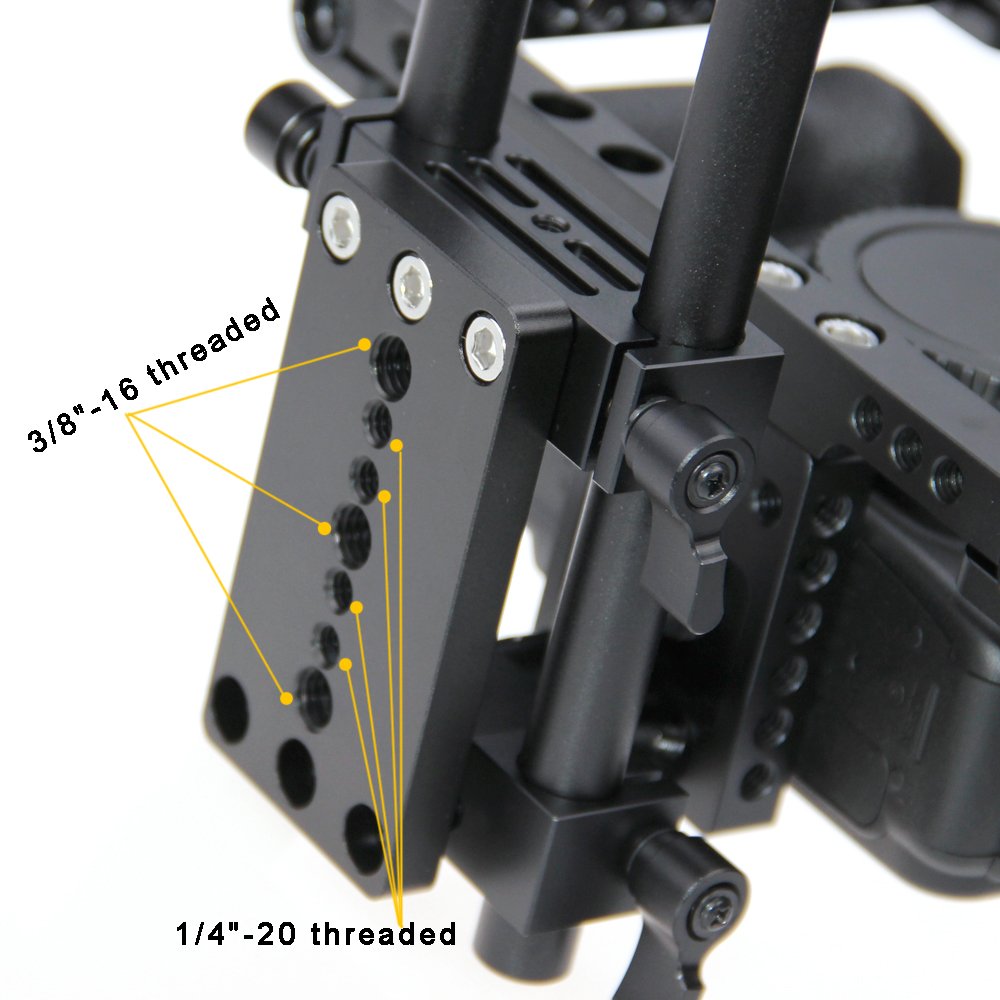 CAMVATE Camera Cage Rig Top Handle Tripod Mount Plate Compatible for Sony Panasonnic(Black) - 1136