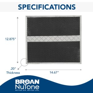 Broan-NuTone HPF30 Replacement Charcoal Filter (XC) for Dual Filter Ductless Range Hoods, Carbon Air Filter, Set of 2