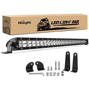 nilight - 40005c-a 31inch 150w spot & flood combo single row 14500lm off road led fog & driving roof bumper light bars for jeep ford trucks boat, 2 years warranty