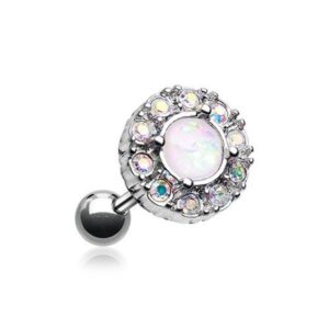 opal elegance cartilage 18 gauge wildklass tragus earring