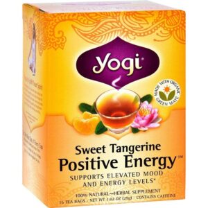 yogi tea herbal tea, sweet tangerine positive energy 1.02 oz(pack of 2)