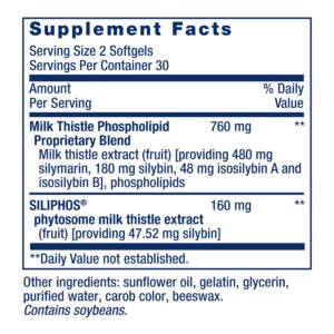 Life Extension Advanced Milk Thistle, silymarin, silybin, phospholipids, promotes healthy liver function, gluten-free, non-GMO, 60 softgels