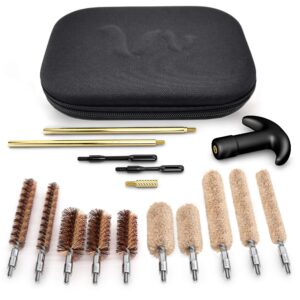 wydan universal gun cleaning kit - handgun pistol 9mm cleaning kit for 9 mm .22 .357 .30 .38 .40 .44 .45 ca caliber - carrying case compact travel size metal brushes