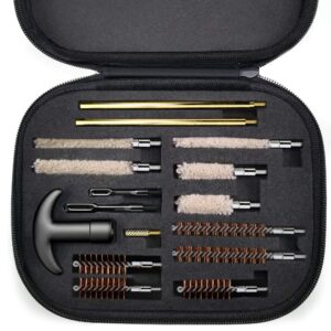 Wydan Universal Gun Cleaning Kit - Handgun Pistol 9mm Cleaning Kit for 9 mm .22 .357 .30 .38 .40 .44 .45 Ca Caliber - Carrying Case Compact Travel Size Metal Brushes