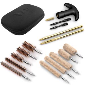 Wydan Universal Gun Cleaning Kit - Handgun Pistol 9mm Cleaning Kit for 9 mm .22 .357 .30 .38 .40 .44 .45 Ca Caliber - Carrying Case Compact Travel Size Metal Brushes