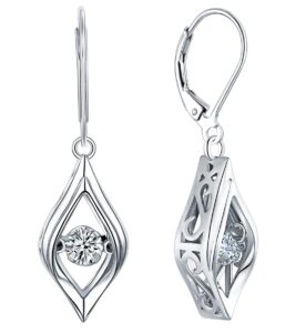 yl eye earrings 925 sterling silver dancing diamond halo dangle earrings birthstones drop jewelry (04-diamond-apr)