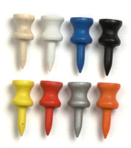 golf tees etc 1" step down tees - pack of 100 (assorted)