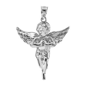 religious jewelry .925 sterling silver angel charm pendant - pendant only