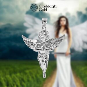 Religious Jewelry .925 Sterling Silver Angel Charm Pendant - Pendant Only