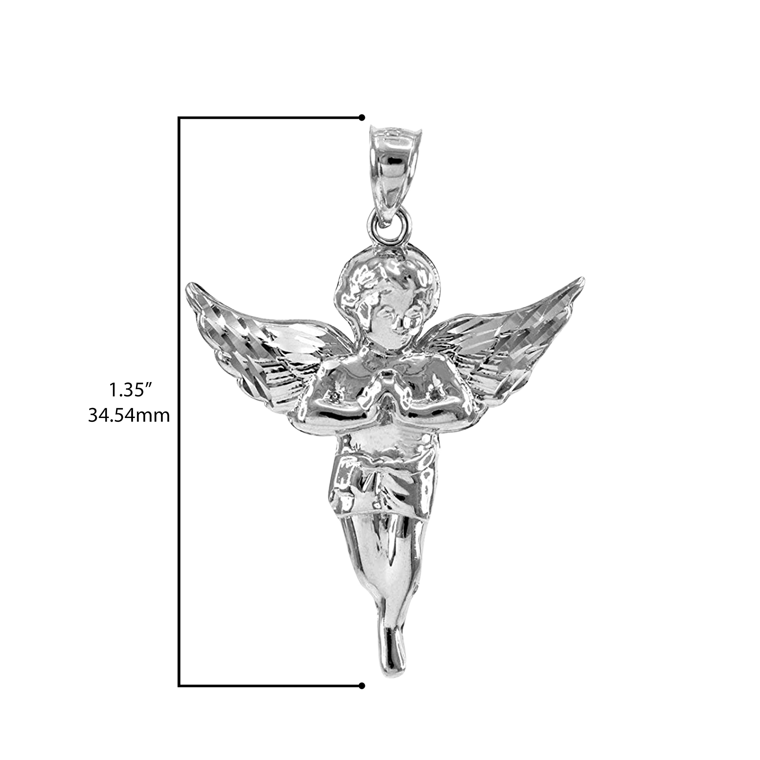 Religious Jewelry .925 Sterling Silver Angel Charm Pendant - Pendant Only