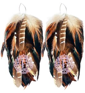 fashmorous dangle earrings for women fashion nature feather earrings for women fashion feather earrings with leaf shape hook