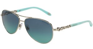 tiffany tf3049b - 6001-9s silver tf3049b pilot sunglasses size 58mm