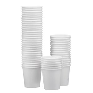 nyhi 50-pack white paper disposable cups – hot/cold beverage drinking cup for water, juice, coffee or tea – ideal for water coolers, party, or coffee on the go’ (8 oz)