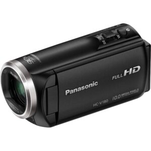 Panasonic Full HD Video Camera Camcorder HC-V180K, 50X Optical Zoom, 1/5.8-Inch BSI Sensor, Touch Enabled 2.7-Inch LCD Display (Black)