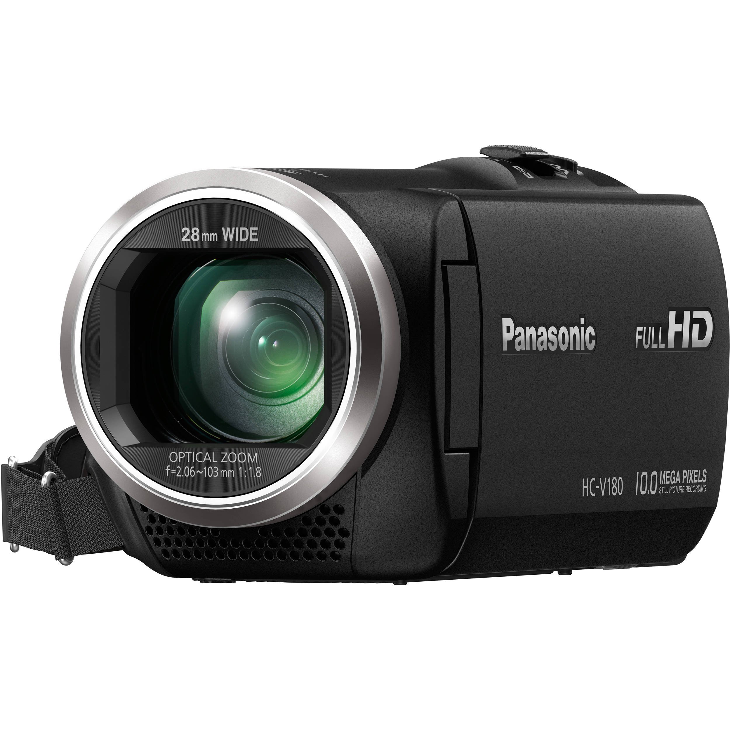 Panasonic Full HD Video Camera Camcorder HC-V180K, 50X Optical Zoom, 1/5.8-Inch BSI Sensor, Touch Enabled 2.7-Inch LCD Display (Black)