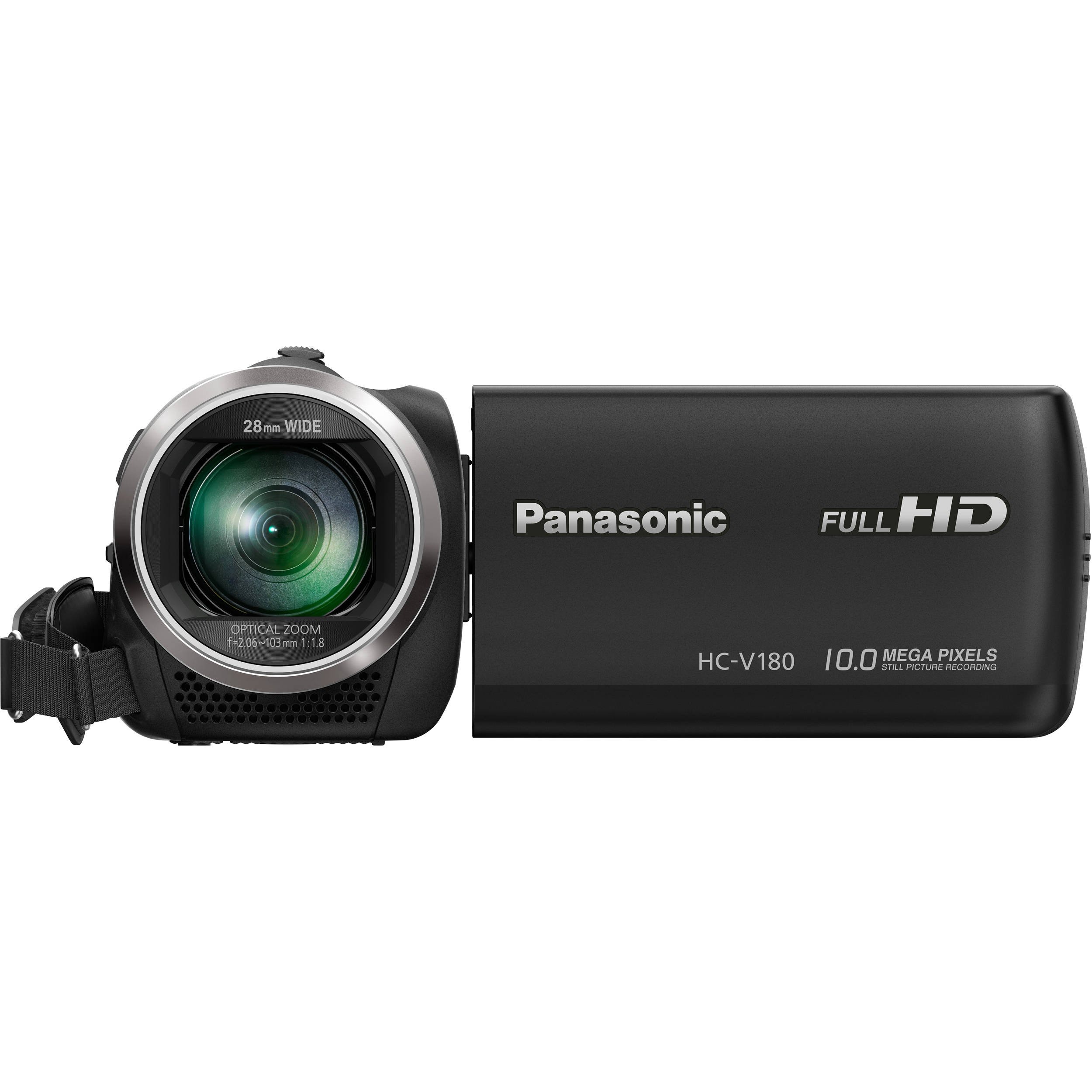 Panasonic Full HD Video Camera Camcorder HC-V180K, 50X Optical Zoom, 1/5.8-Inch BSI Sensor, Touch Enabled 2.7-Inch LCD Display (Black)