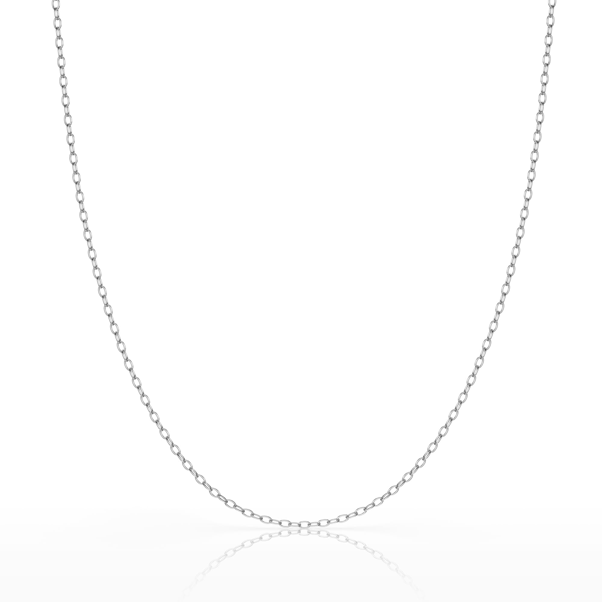 Bling For Your Buck Sterling Silver Very Thin 1.2mm Italian Cable Chain Necklace - 18"