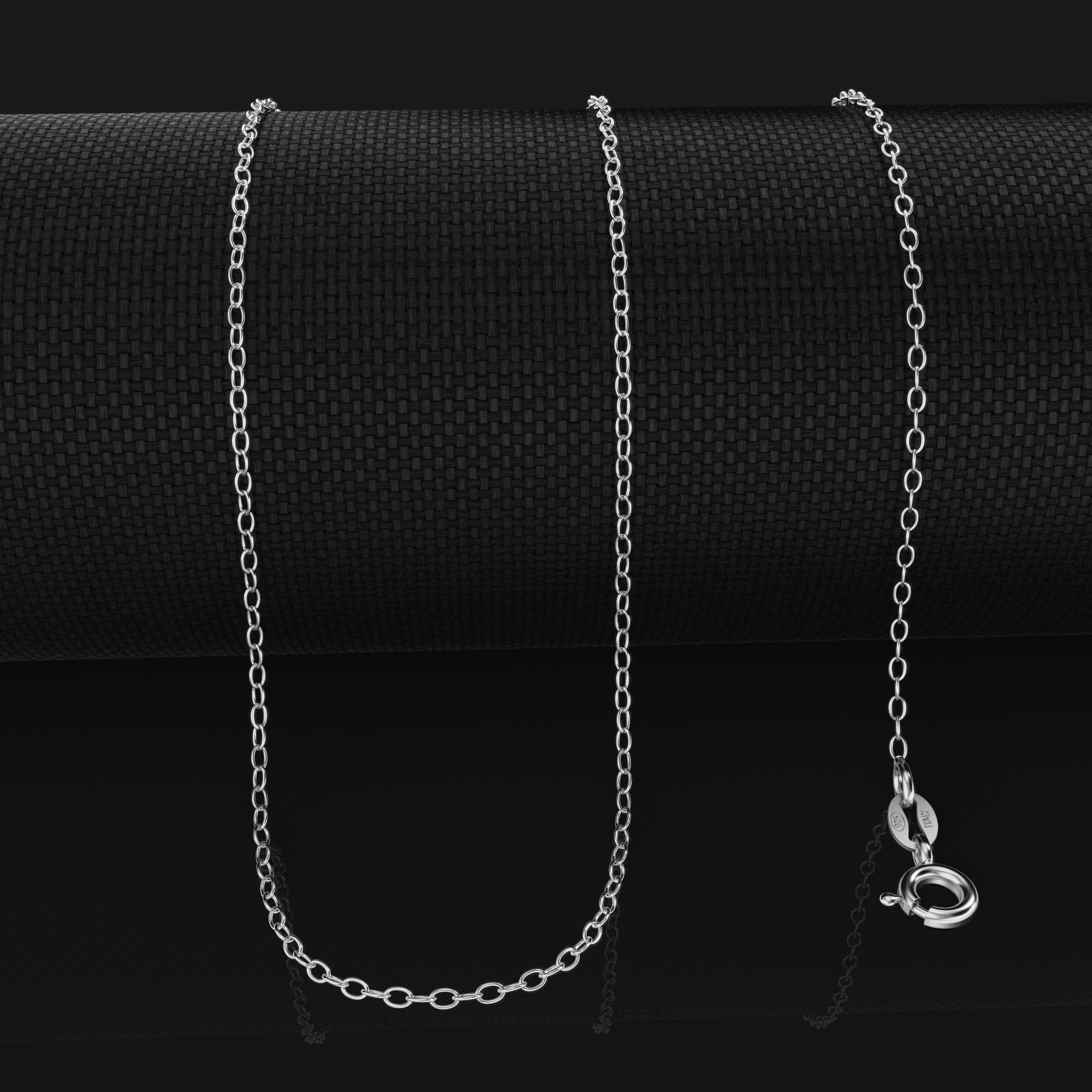 Bling For Your Buck Sterling Silver Very Thin 1.2mm Italian Cable Chain Necklace - 18"