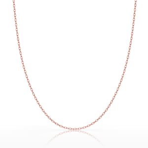 bling for your buck rose gold-tone over sterling silver 1.2mm very thin italian cable chain necklace - 16"