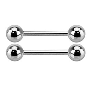 pierced owl 14ga grade 23 implant grade titanium nipple barbells, sold as a pair (14mm (9/16"))