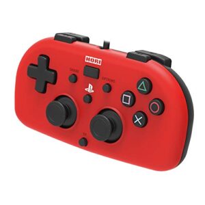 PS4 Mini Wired Gamepad (Red) by HORI - Officially Licensed by Sony