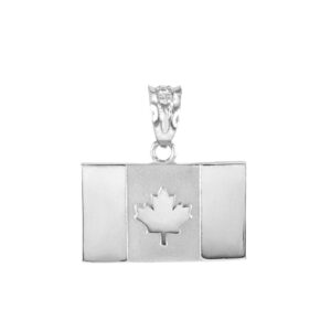 925 sterling silver canada flag charm pendant