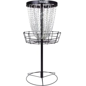 mvp disc sports black hole pro 24-chain portable disc golf basket target