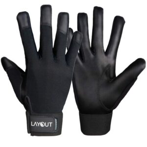 layout ultimate frisbee gloves - ultimate grip and friction to enhance your game! perfect for ultimate, dg and all disc sports! (black, small)