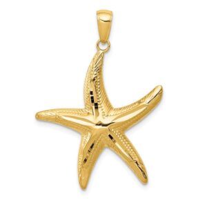 roy rose jewelry 14k yellow gold diamond-cut starfish pendant