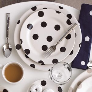 Kate Spade New York Deco Dot 12-Piece Dinnerware Set, 18.3 LB, White