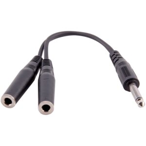 seismic audio 6 inch male to dual 1/4 inch female mono y splitter cable (sa-y9)