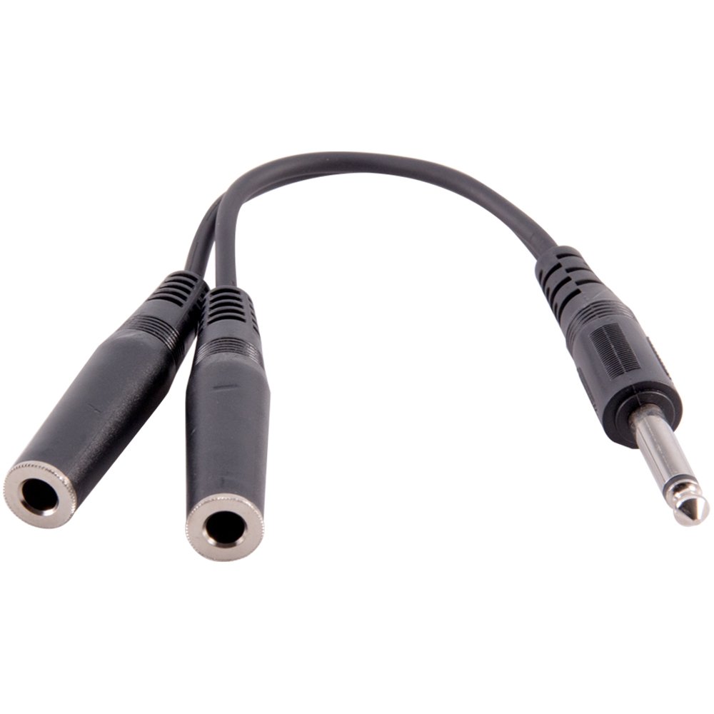 Seismic Audio 6 Inch Male to Dual 1/4 Inch Female Mono Y Splitter Cable (SA-Y9)