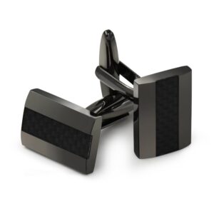 mr.van handcrafted carbon fiber cufflinks rhodium plated cuff links set business christmas gift