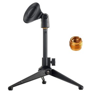 bearstar universal desktop microphone stand adjustable mic tabletop stand with microphone clip such as sm57 sm58 sm86 sm87