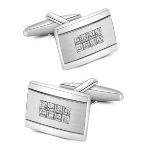 mr.van swarovski crystal cufflinks rectangle cuff links set for men wedding party