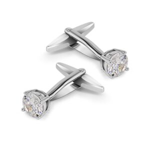 mr.van swarovski white crystal cufflinks glimmering diamond color cuff links set for wedding party