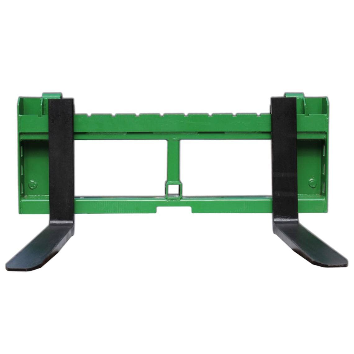 Titan Attachments Pallet Fork Attachment, 48â€ Fork Blades, Rated 3,000 LB, Receiver Hitch, Fits John Deere Loaders