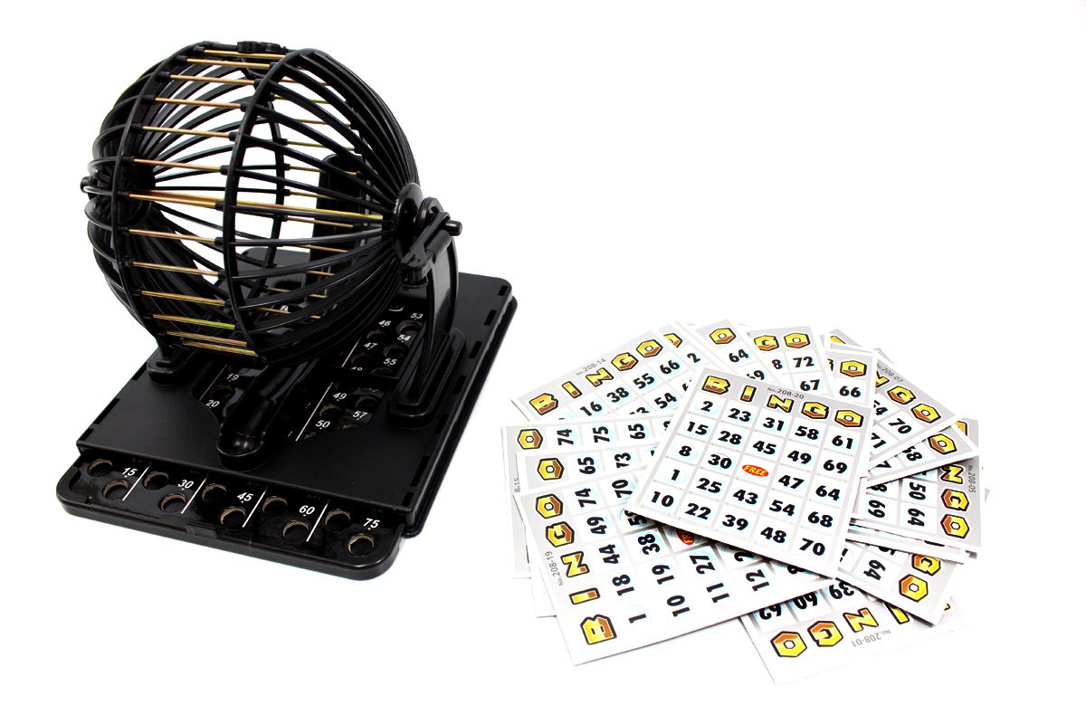 PowerTRC Bingo Machine Cage Game Set | with Bingo Balls | Classic Cage | Bingo Tray (Classic Version)