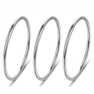 nostrand sterling silver 1mm stackable wire ring (pack of 3) (9)