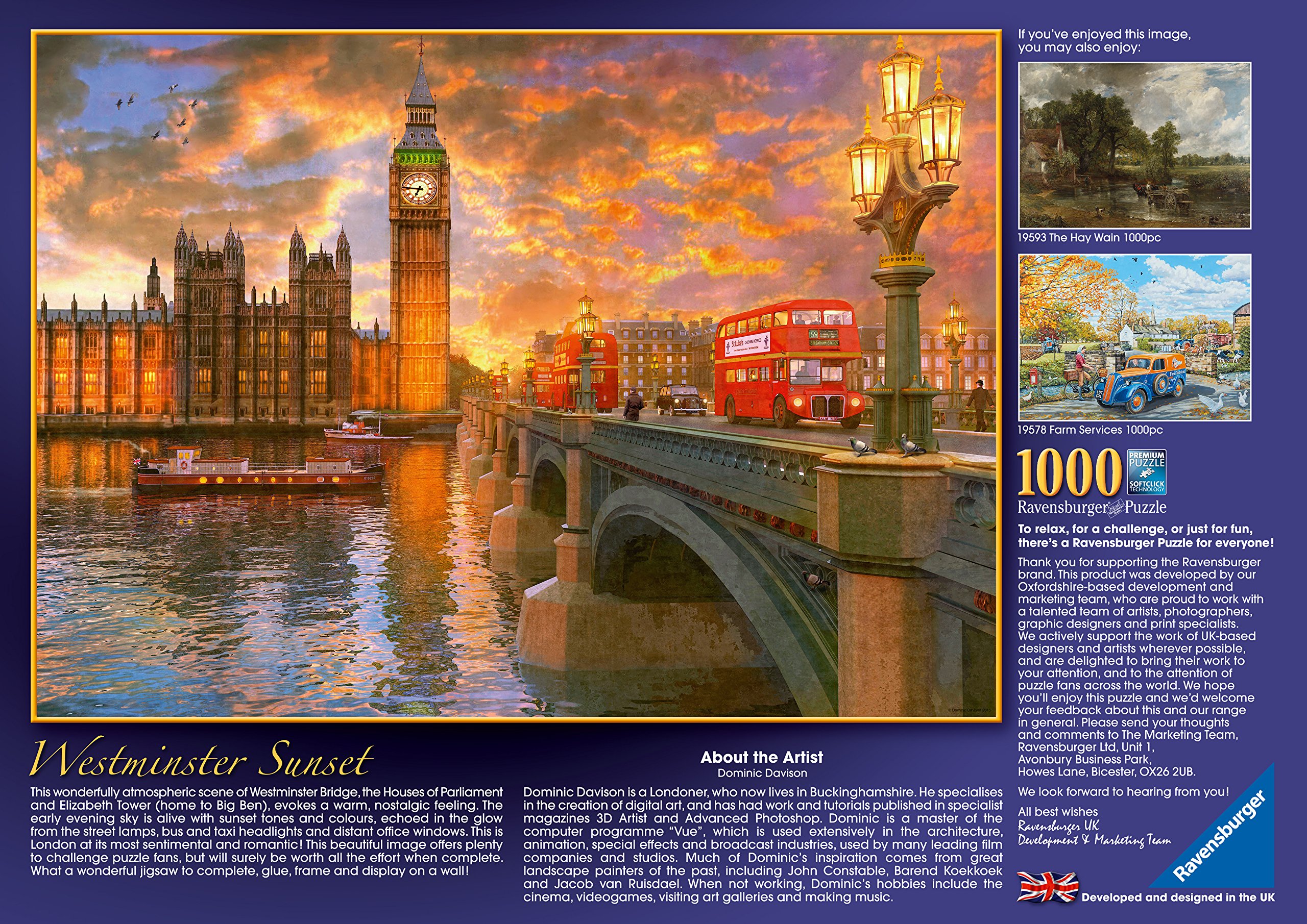 Ravensburger London - Westminster Sunset, 1000pc Jigsaw Puzzle