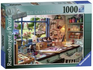 ravensburger my haven no.1 the craft shed 1000 piece jigsaw puzzle for adults & for kids age 12 and up