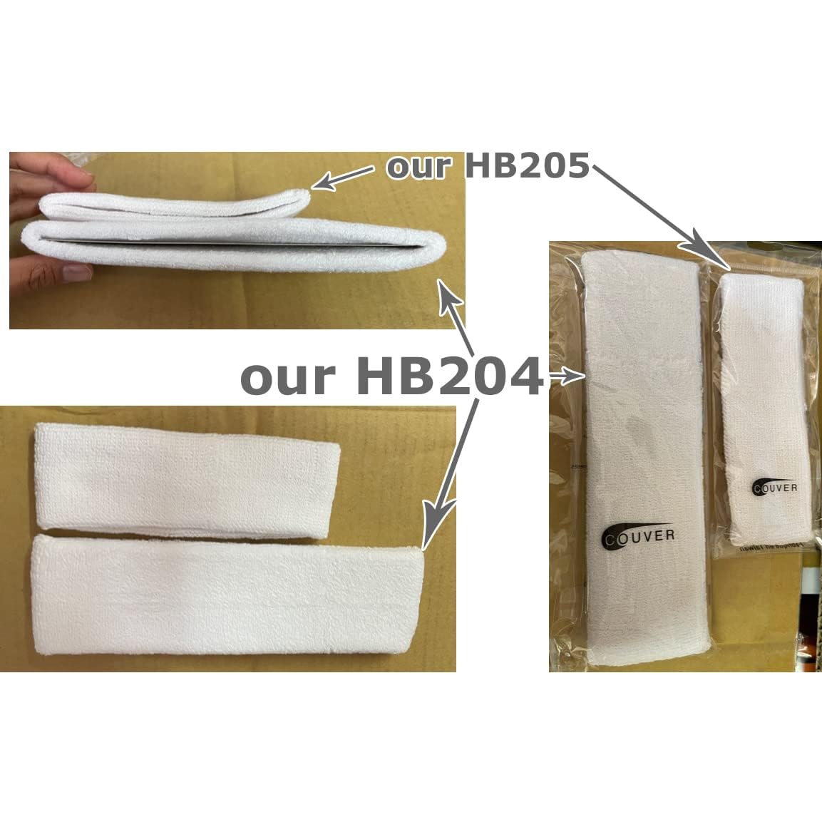 COUVER HB204 Wide, Long & Thick Sports Sweat Headband for Large Head, 1 PC, White