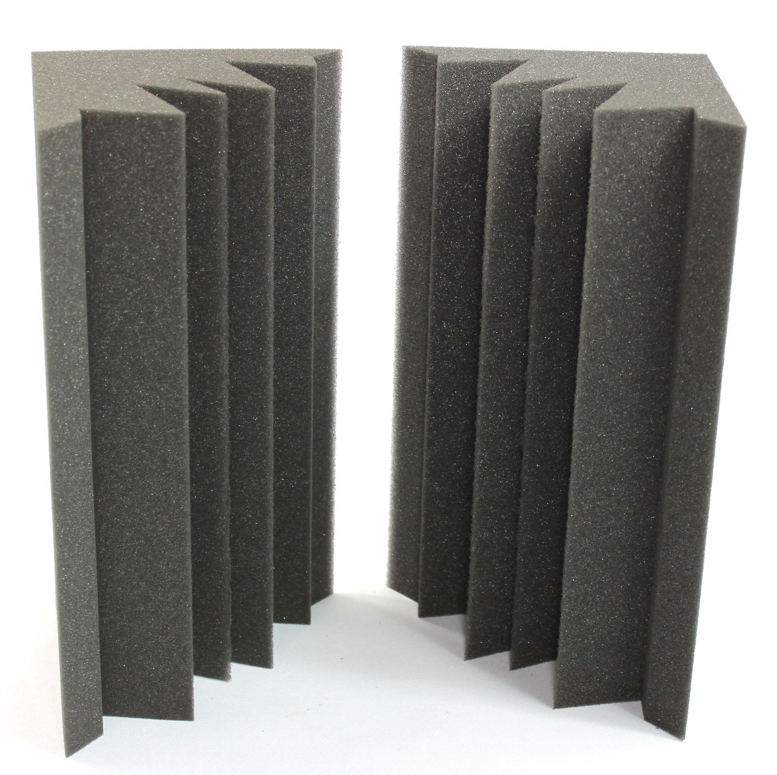 Acoustic Foam Bass Trap Studio Corner Wall 12" X 6" X 6" (4 PACK) Made in USA - Color: Charcoal