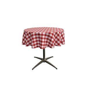 runner linens factory round checkered tablecloth 45 inches (red & white)