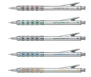 pentel graphgear 1000 automatic drafting pencil, 0.3 mm, 0.4 mm, 0.5 mm, 0.7 mm, 0.9 mm 5pics set